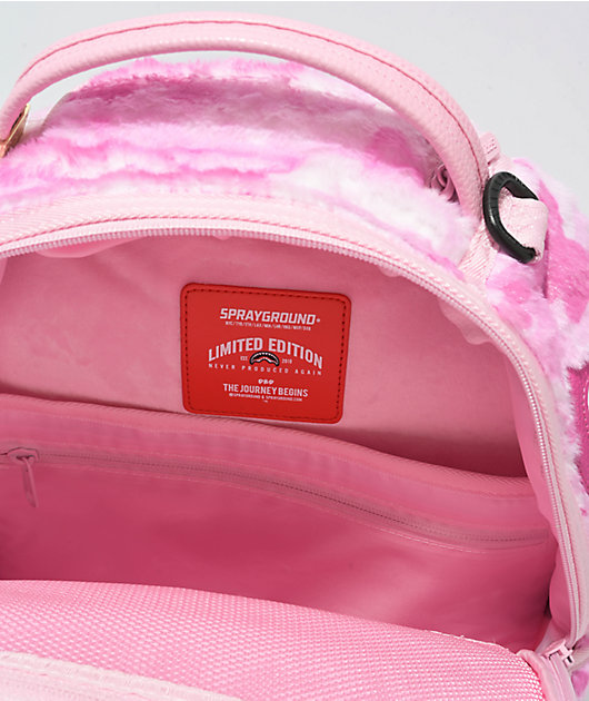 Sprayground Pink Camo Faux Fur Backpack | Zumiez