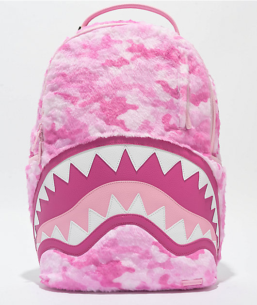 Sprayground Pink Camo Faux Fur Backpack | Zumiez
