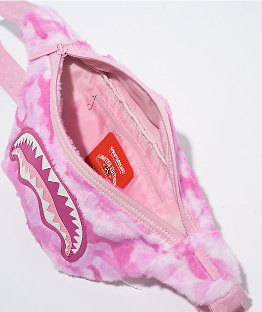Sprayground Pink Camo Faux Fur Fanny Pack | Zumiez