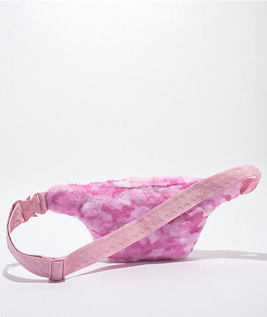 Sprayground Pink Camo Faux Fur Fanny Pack | Zumiez