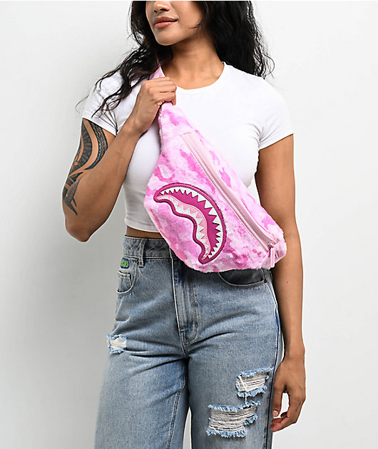 Sprayground Pink Camo Faux Fur Fanny Pack | Zumiez