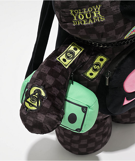 Sprayground Slime Takeover Black Bear Plush Backpack | Zumiez