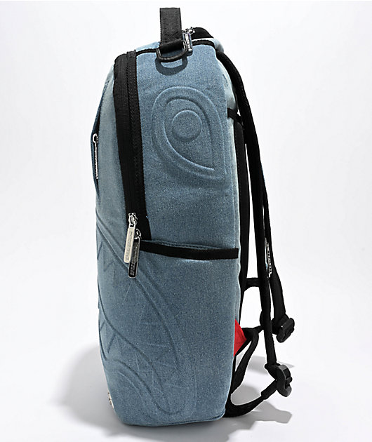 Sprayground Stone Washed Shark Blue Backpack | Zumiez