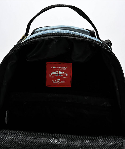 Sprayground Stone Washed Shark Blue Backpack | Zumiez