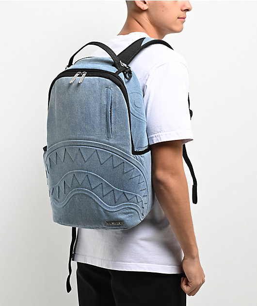 Sprayground Stone Washed Shark Blue Backpack | Zumiez