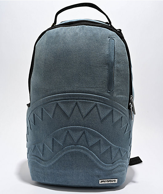 Sprayground Stone Washed Shark Blue Backpack | Zumiez
