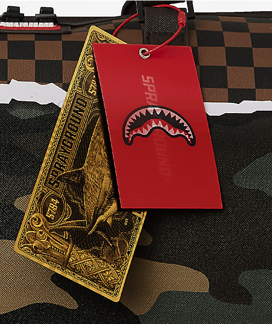 Sprayground Tear It Up Brown Checker Duffle Bag | Zumiez