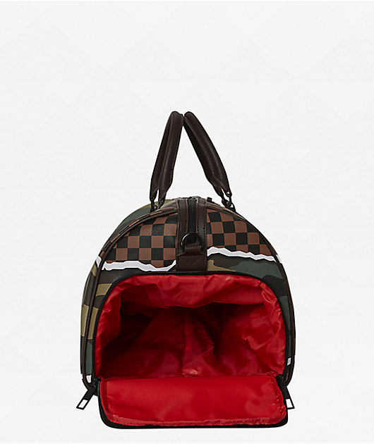 Sprayground Tear It Up Brown Checker Duffle Bag | Zumiez