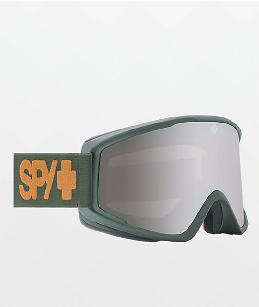 Spy Crusher Elite Matte Steel Green & Silver Mirror Snowboard Goggles ...