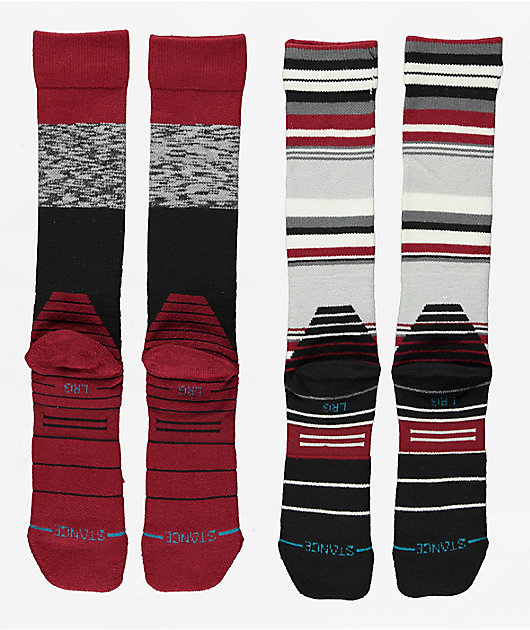 Stance Block Red & Black 2 Pack Snow Socks | Zumiez