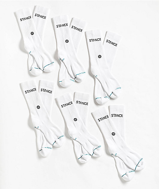 Stance Origin White 6 Pack Crew Socks | Zumiez