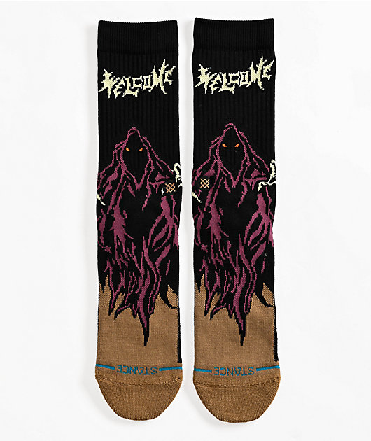 Stance x Welcome Skelly Black Crew Socks | Zumiez