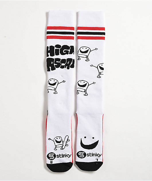 Stinky Socks x High Cascade White Snowboard Socks | Zumiez