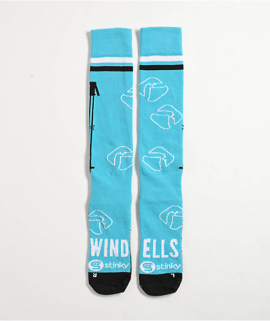 Stinky Socks x Windells Blue Snowboard Socks | Zumiez