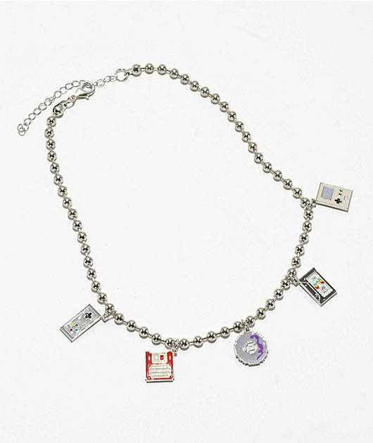 Stone + Locket Throwback Silver Choker Necklace | Zumiez