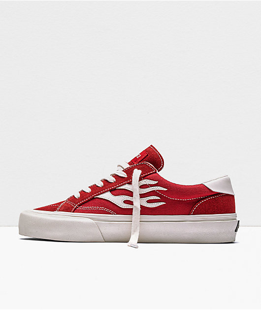 Straye Logan Flame Red Suede Skate Shoes | Zumiez