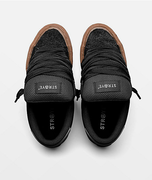 Straye Logan Puff Black & Gum Skate Shoes | Zumiez
