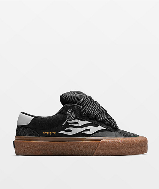 Straye Logan Puff Black & Gum Skate Shoes | Zumiez