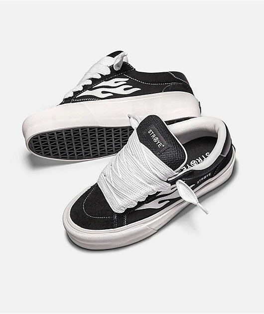 Straye Logan Stomper Black & White Skate Shoes | Zumiez