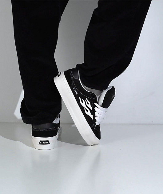 Straye Logan Stomper Black & White Skate Shoes | Zumiez