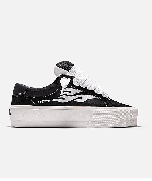 Straye Logan Stomper Black & White Skate Shoes | Zumiez