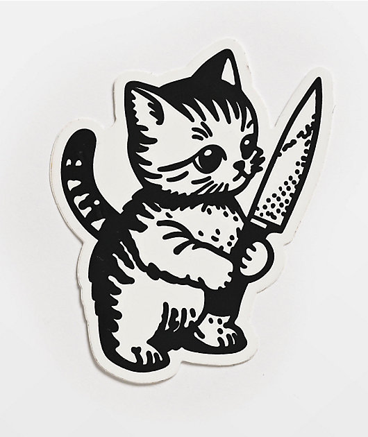Strike Gently Evil Kitty Sticker | Zumiez