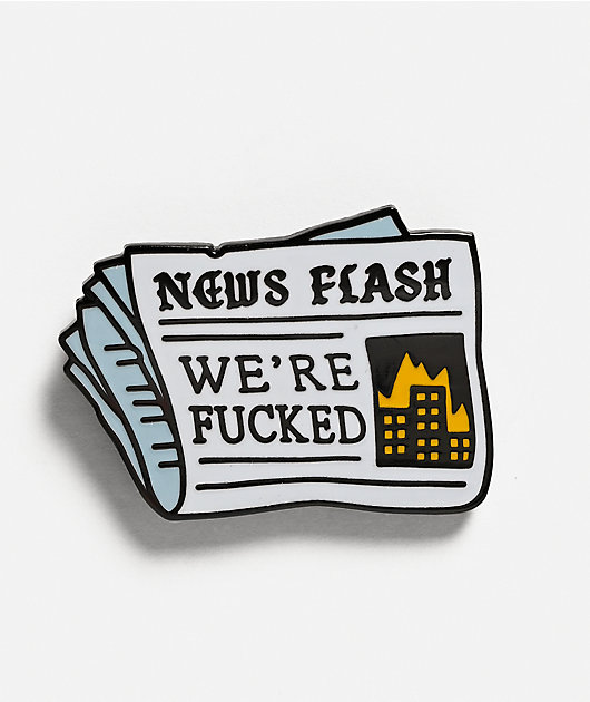 Strike Gently News Flash Enamel Pin | Zumiez