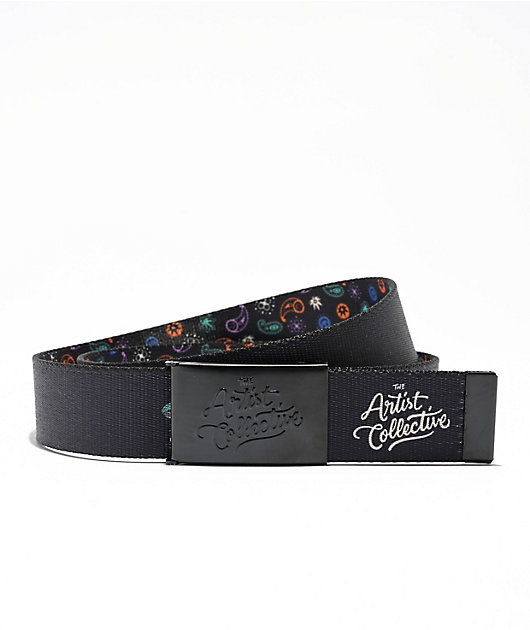 The Artist Collective Party Patterns Black Reversible Web Belt | Zumiez