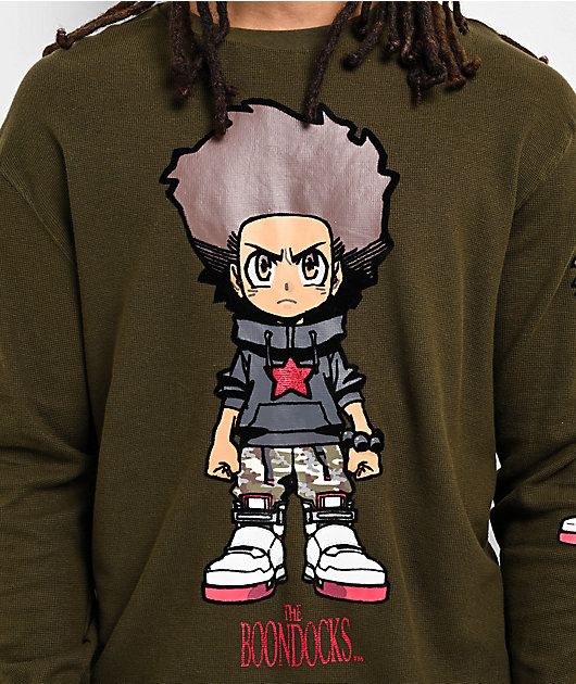 The Boondocks Huey Green Long Sleeve Thermal T-Shirt | Zumiez
