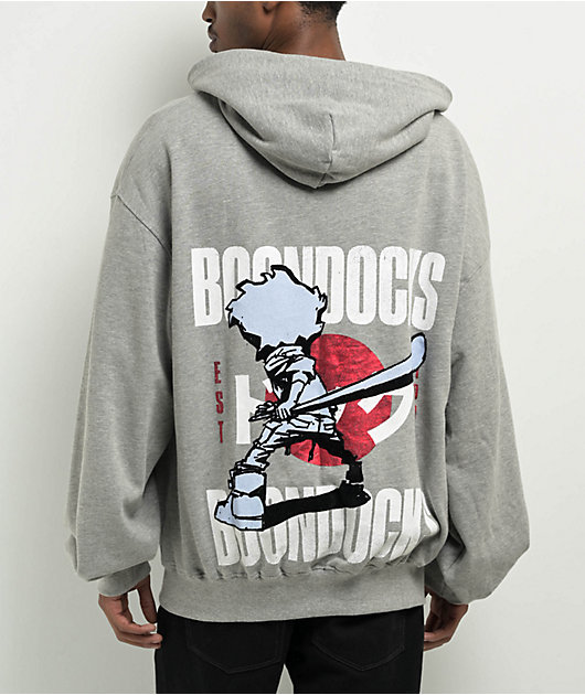 The Boondocks Huey Samurai Grey Acid Wash Hoodie | Zumiez
