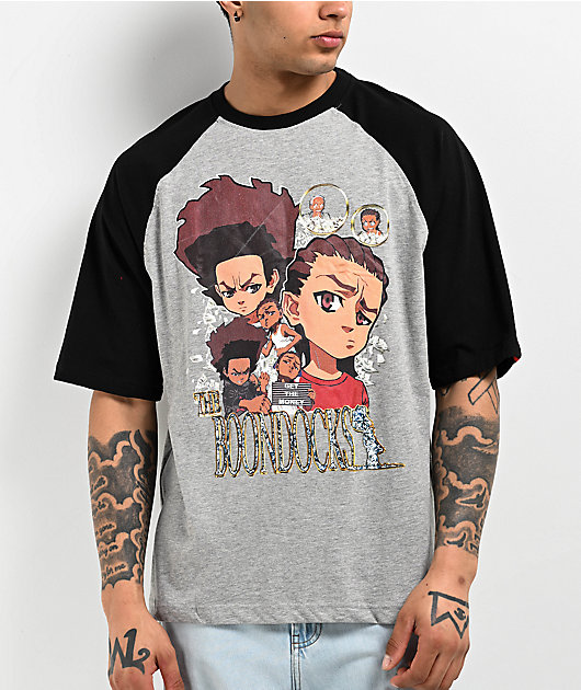 The Boondocks Making Money Black & Grey Raglan T-Shirt | Zumiez