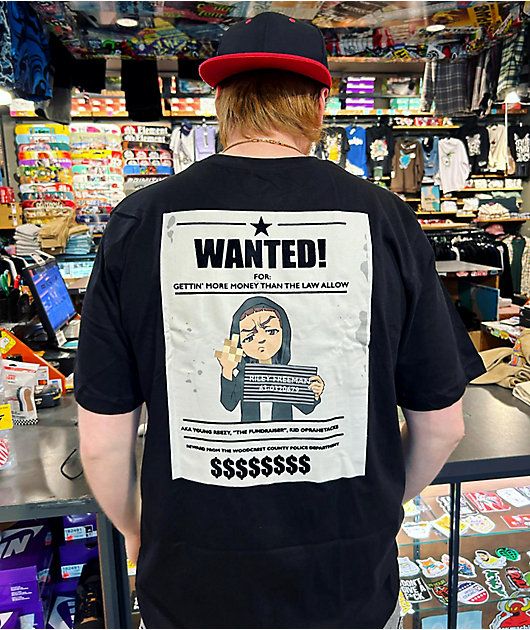 The Boondocks Wanted Riley Black T-Shirt | Zumiez