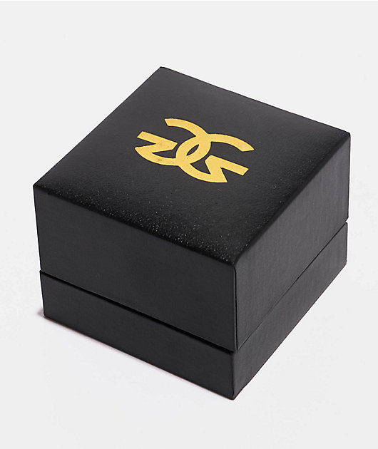 The Gold Gods Yellow Gold Diamond Cross Hoop Earrings | Zumiez