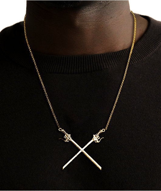 The Gold Gods x Attack On Titan Crossing Swords Yellow Gold Chain ...