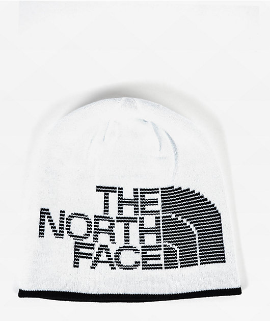 The North Face Highline Black & White Reversible Skully Beanie | Zumiez