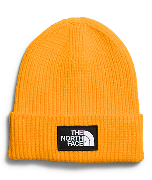 The North Face TNF Logo Box Summit Gold Beanie | Zumiez