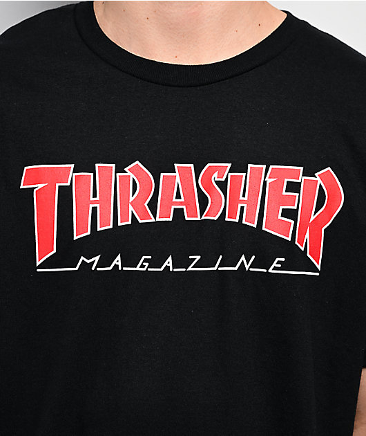 Thrasher Outline Black T-Shirt | Zumiez
