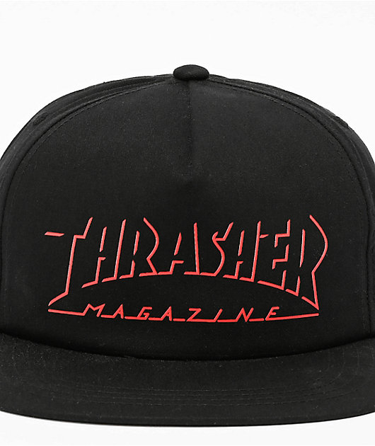 Thrasher Shadow Mag Black Snapback Hat | Zumiez