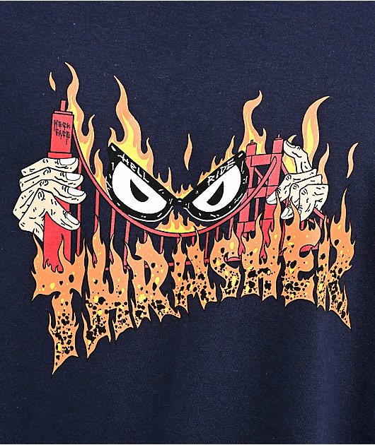 Thrasher Sucka Free Navy T-Shirt | Zumiez