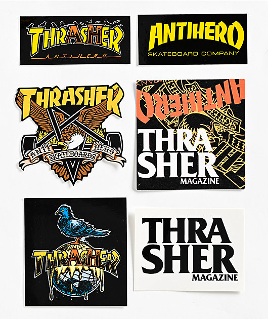 Thrasher x Anti-Hero Sticker Pack | Zumiez