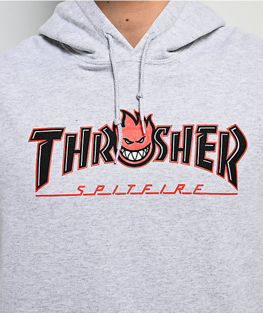 Thrasher x Spitfire Bighead Outline Grey Hoodie | Zumiez