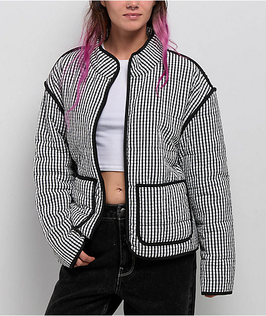 Thread & Supply Black Gingham Quilted Jacket | Zumiez
