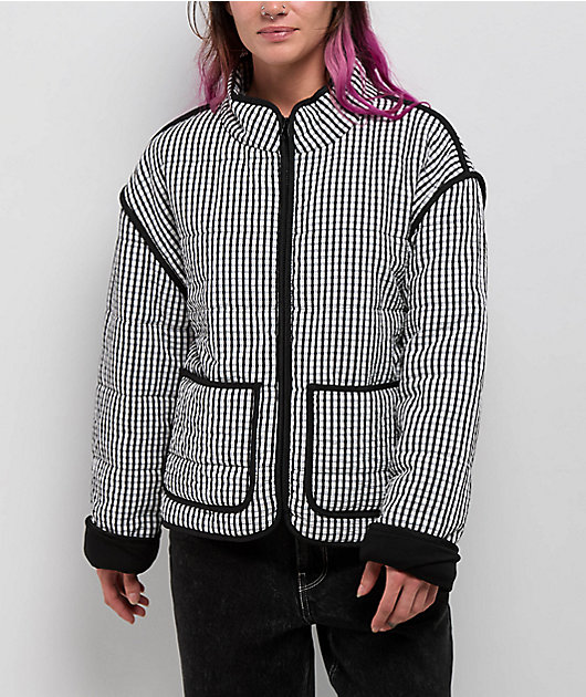 Thread & Supply Black Gingham Quilted Jacket | Zumiez