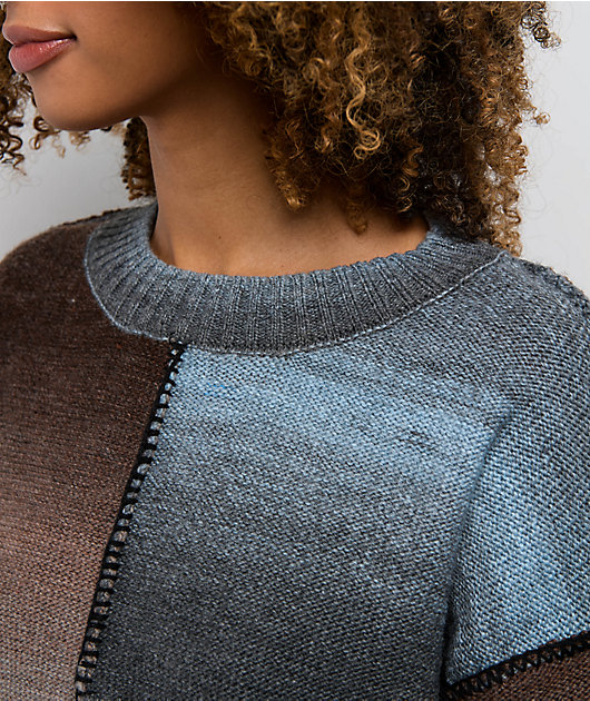 Thread & Supply Split Ombre Long Sleeve Crop Sweater | Zumiez