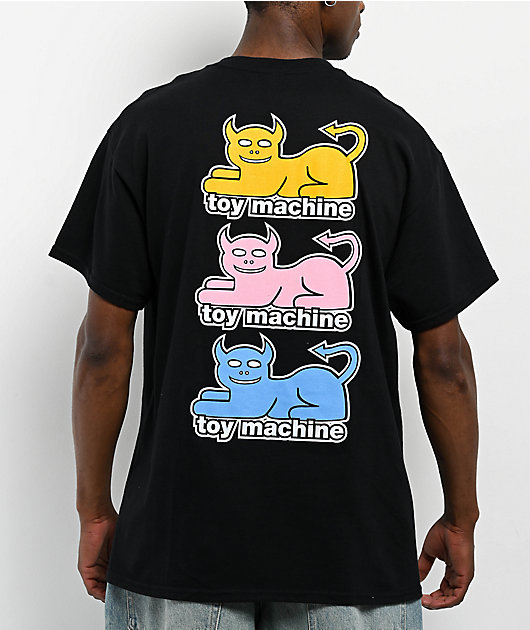 Toy Machine Triple Cat Black T-Shirt | Zumiez