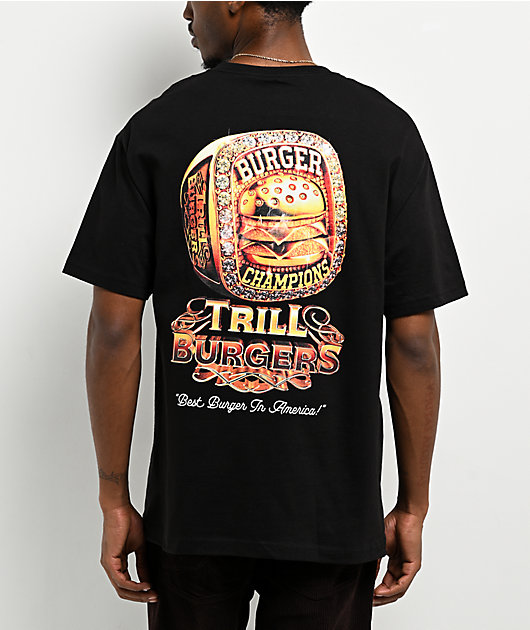 Trill Burgers Champions Black T-Shirt | Zumiez
