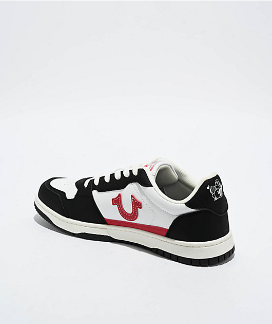 True Religion Arthur Black, White, & Red Shoes | Zumiez