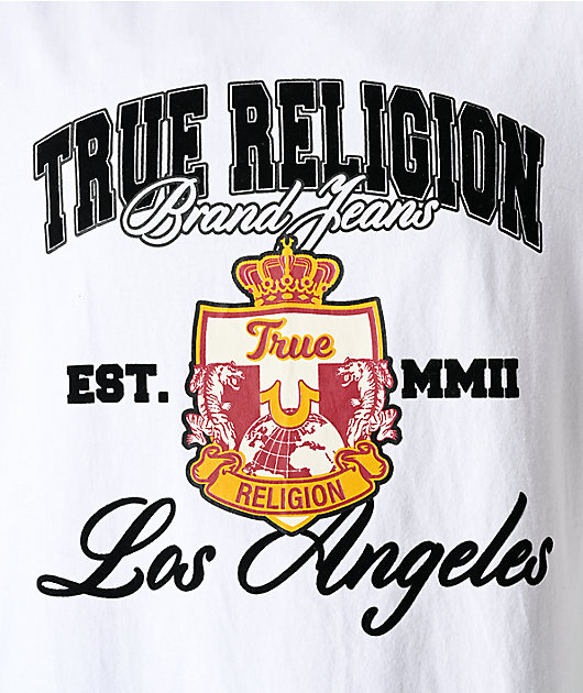 True Religion Elite Crest White T-Shirt | Zumiez