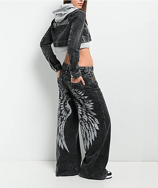 True Religion Jessie Wing Super Baggy Silver Sun Wash Jeans | Zumiez
