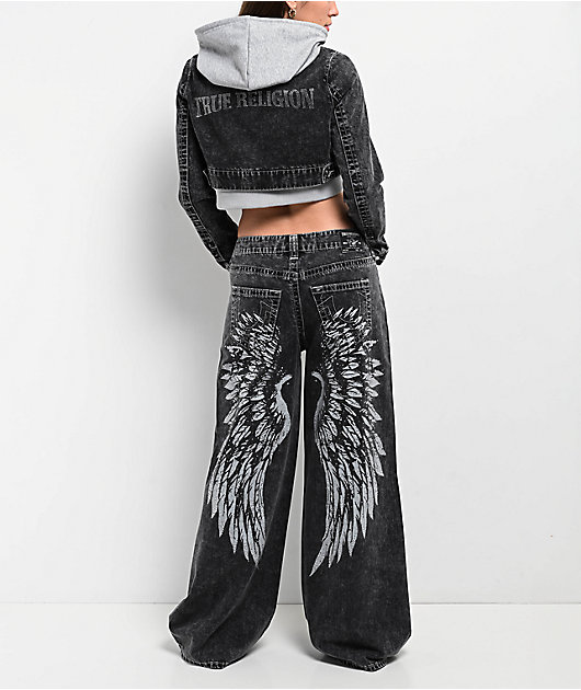 True Religion Jessie Wing Super Baggy Silver Sun Wash Jeans | Zumiez